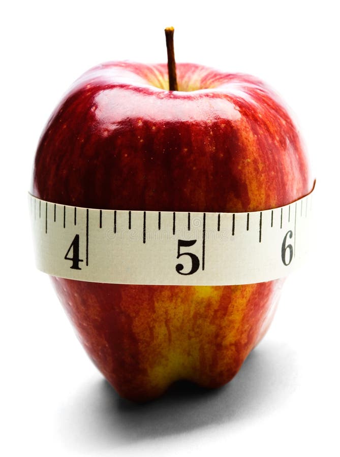 Close-Up of Measuring Tape Wrapped Around Apple Stock Photo - Image of ...