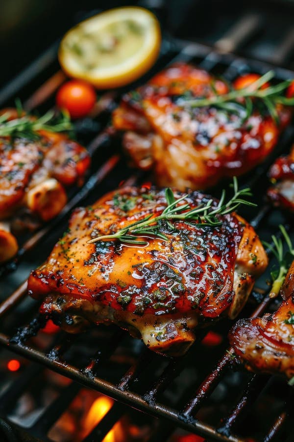 Close Up of Meat Cooking on a Grill. Perfect for BBQ or Cooking ...
