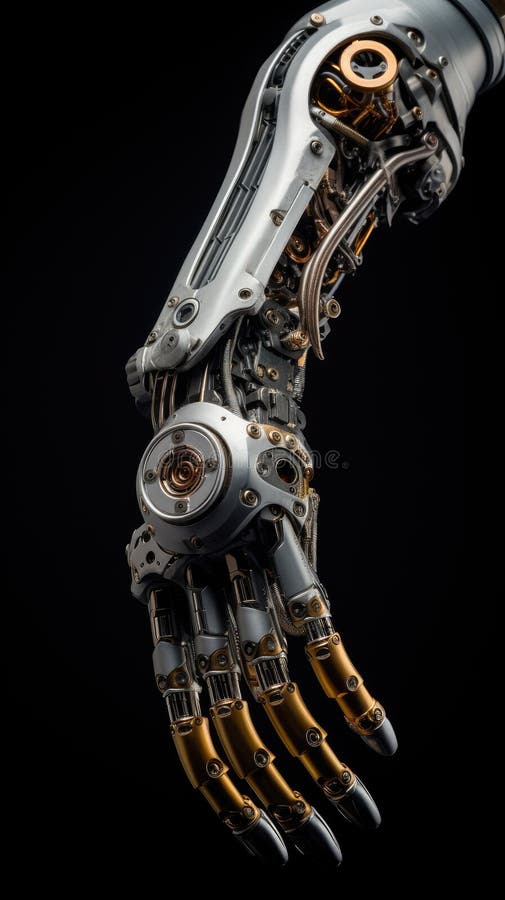 Close-up of a Mechanical Arm of a Robot Stock Illustration ...