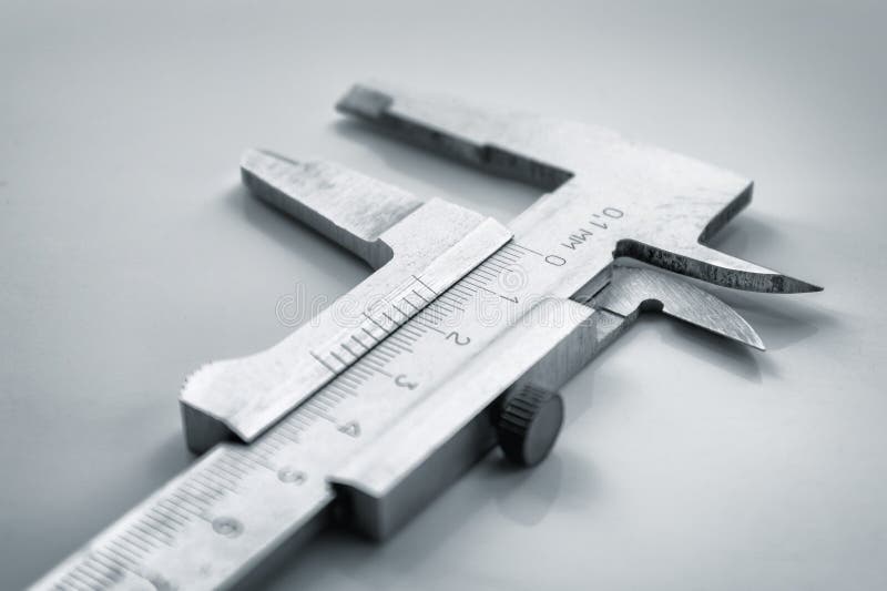 Close-up of a Mechanical Caliper on a Light Background Stock Photo ...