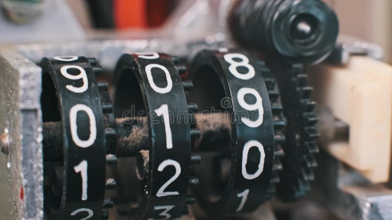 Close-Up: Mechanical Counter Digits in Motion Stock Footage - Video of ...