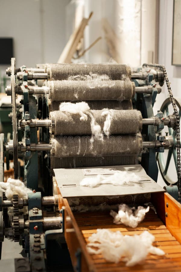 Close-up Mechanism of a Fabric Making Machine Stock Image - Image of ...