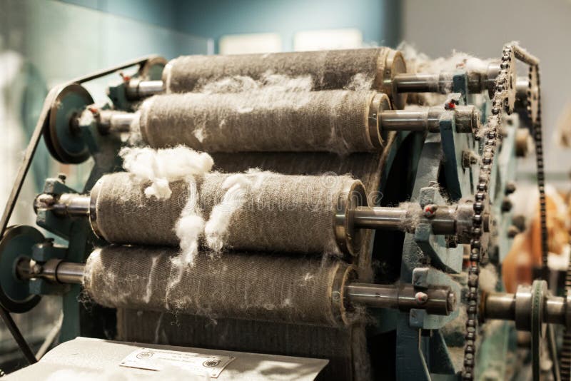 Close-up Mechanism of a Fabric Making Machine Stock Image - Image of ...