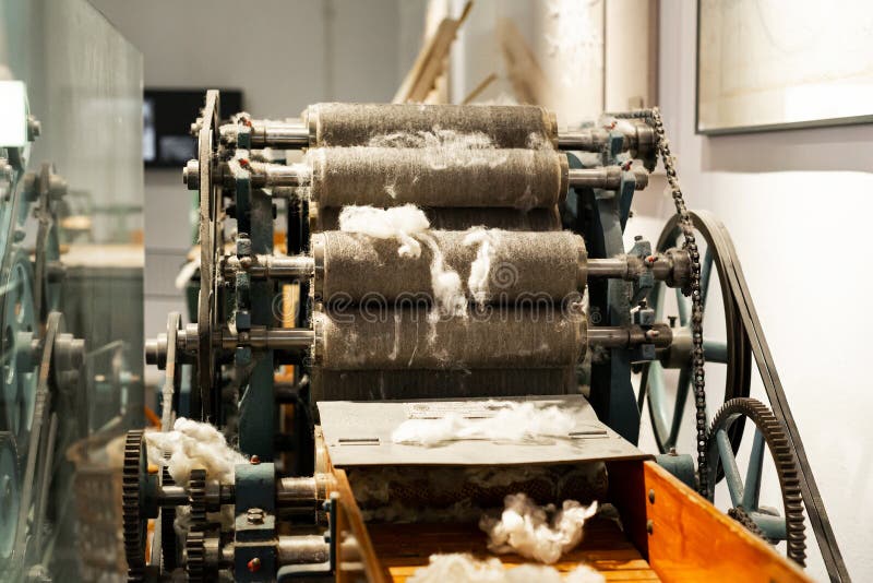 Close-up Mechanism of a Fabric Making Machine Stock Photo - Image of ...