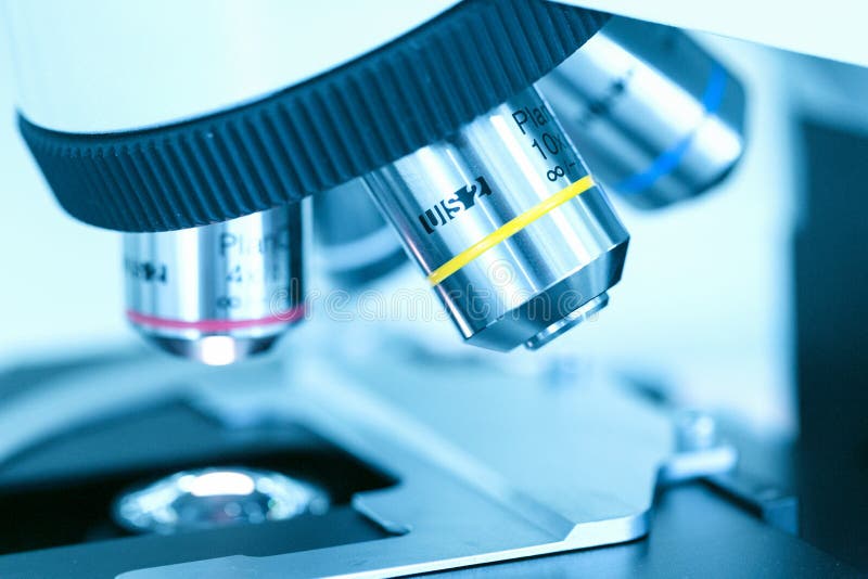 Close-up of Medical Equipment. Microscope. Background Stock Photo ...