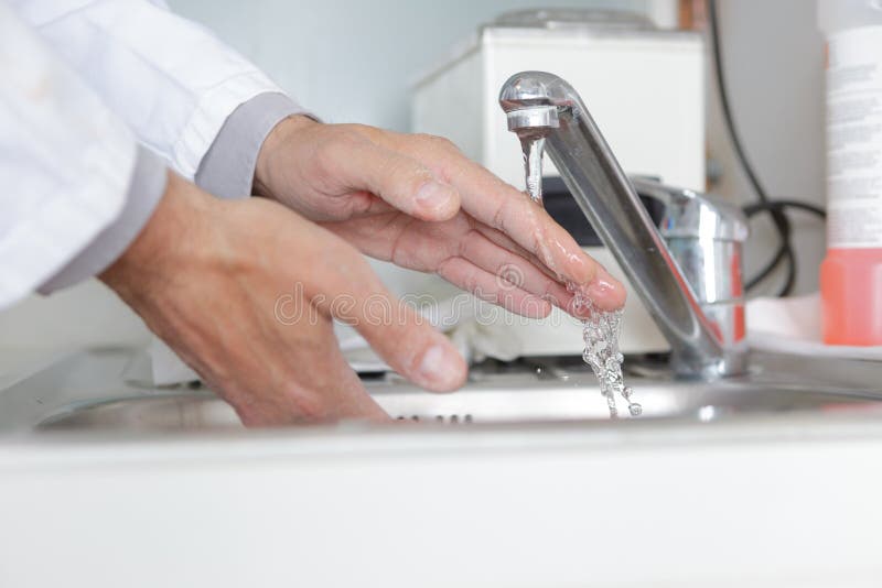 Close Up Medical Staff Washing Hands Stock Photo - Image of horizontal ...