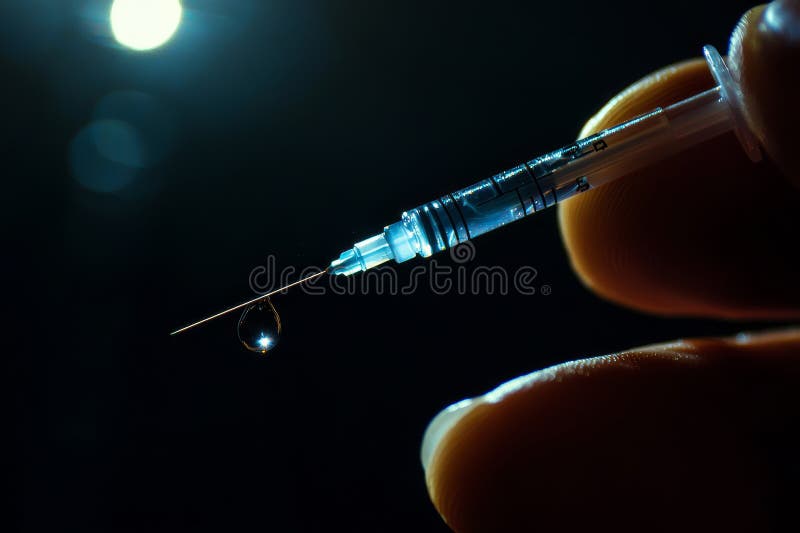 Close Up of Medical Syringe. Stock Illustration - Illustration of close ...