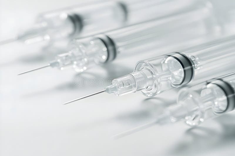 Close-up of Medical Syringes with Needles Ready for Use Stock Image ...