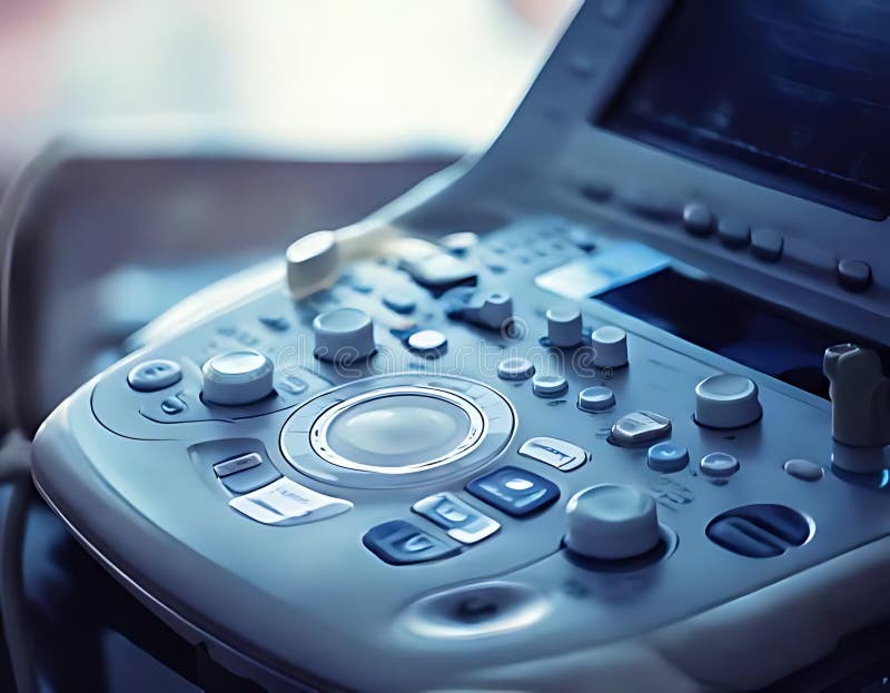 A Close-up of a Medical Ultrasound Machine S Control Panel with Several ...