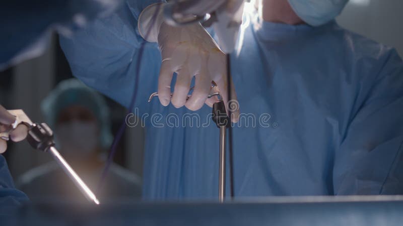 Close Up of Medics Using Laparoscopy Instruments during Surgery Stock ...