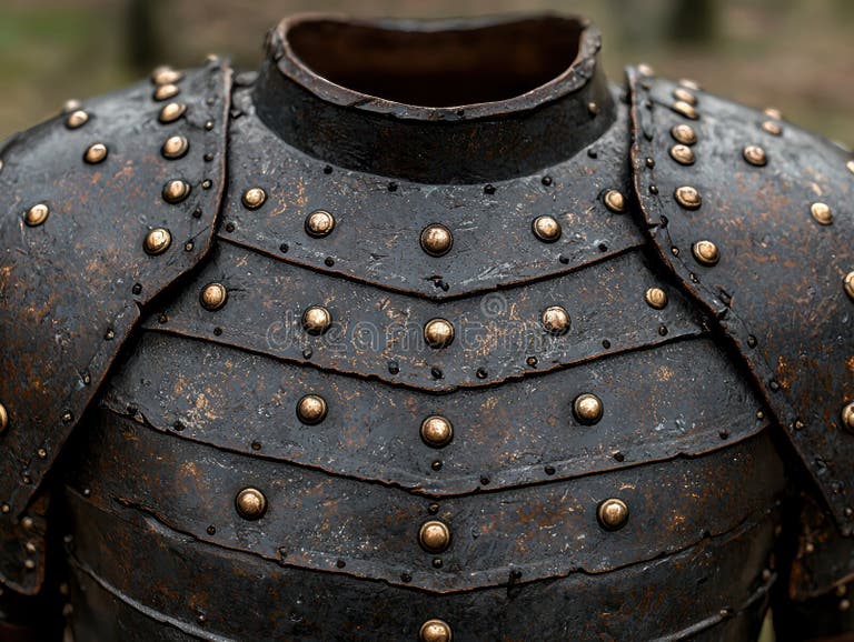 Close-up of Medieval Armor with Rivets Stock Illustration ...
