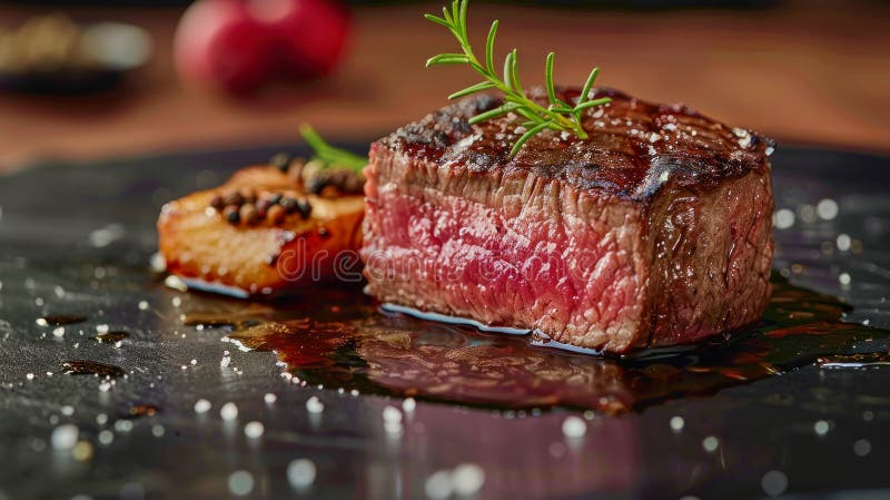 Close-up of a Medium-rare Rump Steak Stock Image - Image of delicious ...