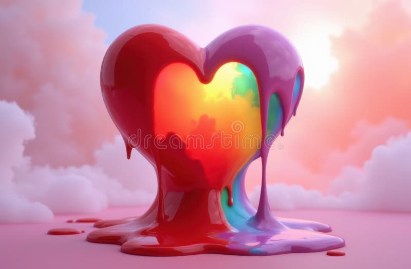 Close Up of Melting Heart at 29-12-2024 Stock Illustration ...