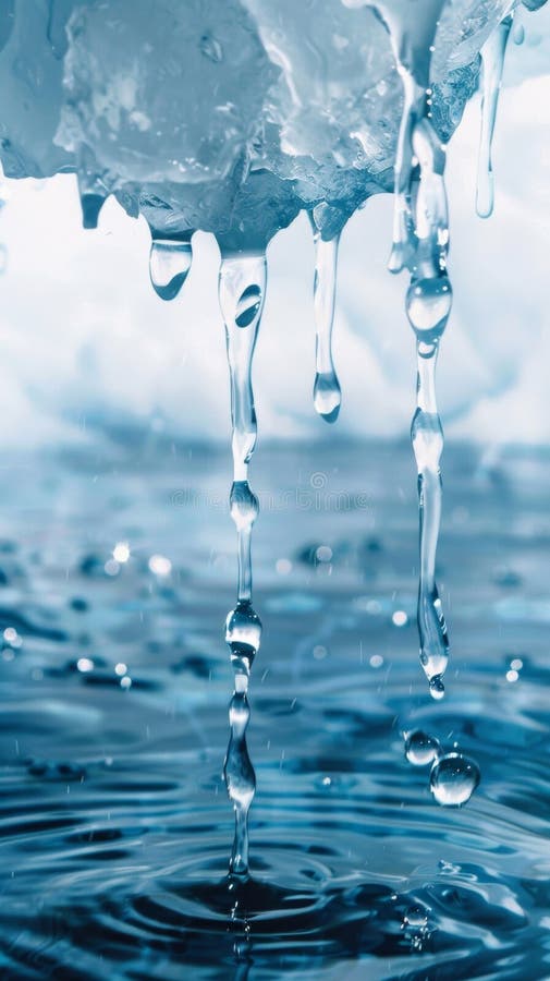 Close-up of Melting Ice with Dripping Water Stock Photo - Image of ...