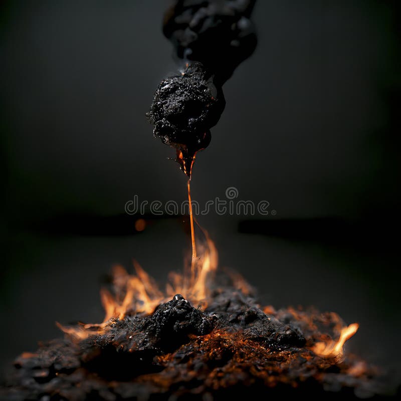 Close Up of Melting Lava in Flames Stock Illustration - Illustration of ...