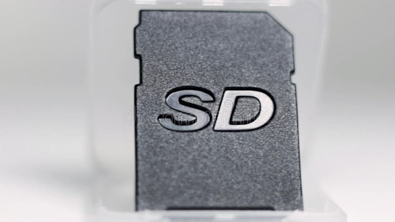Close Up Memory Sd Card Isolated on White Background. Stock Footage ...