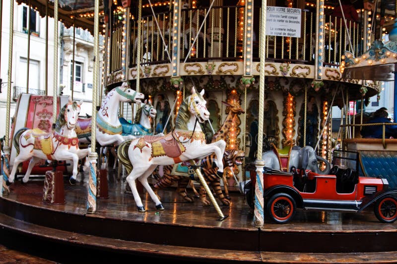 Close-up of a Merry-go-around Editorial Photography - Image of horses ...