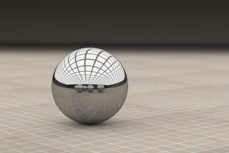 Close-up of Metal Ball Reflecting Different Balls Stock Illustration ...