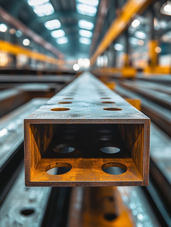 Close-up of Metal Beam in an Industrial Setting. Stock Image - Image of ...