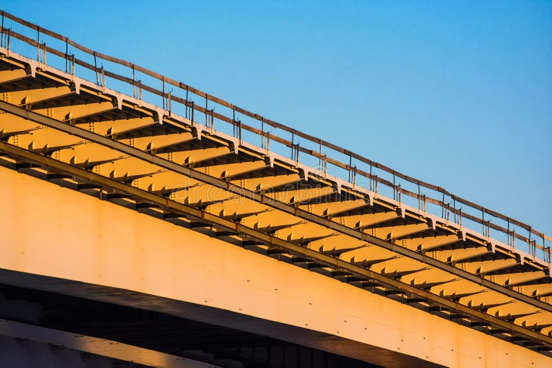Close up on a metal bridge stock photo. Image of line - 93321516
