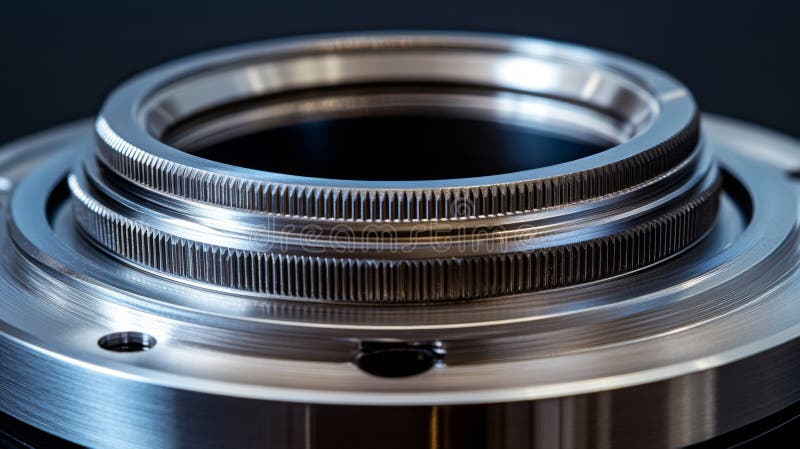 Close-Up of Metal Camera Lens Component Stock Illustration ...