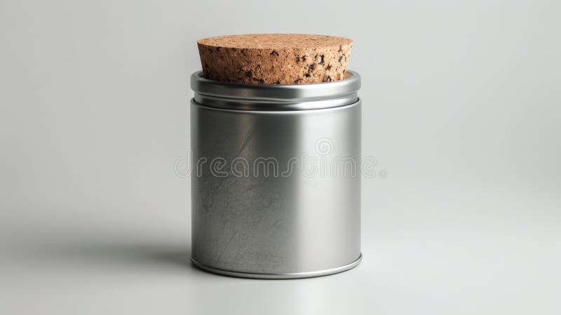 Close Up of a Metal Container with Cork Top Stock Image - Image of ...