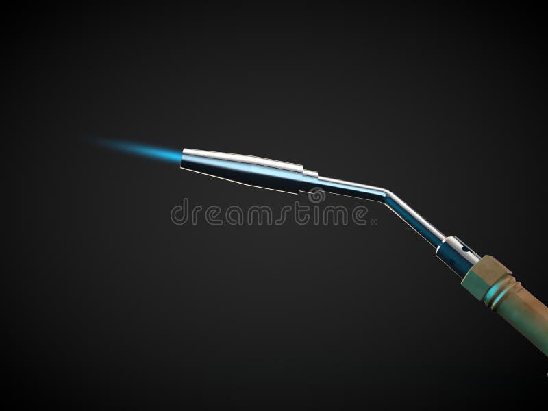 Close Up of Metal Cutting Torch Industry Fire Blue Flame Stock Image ...