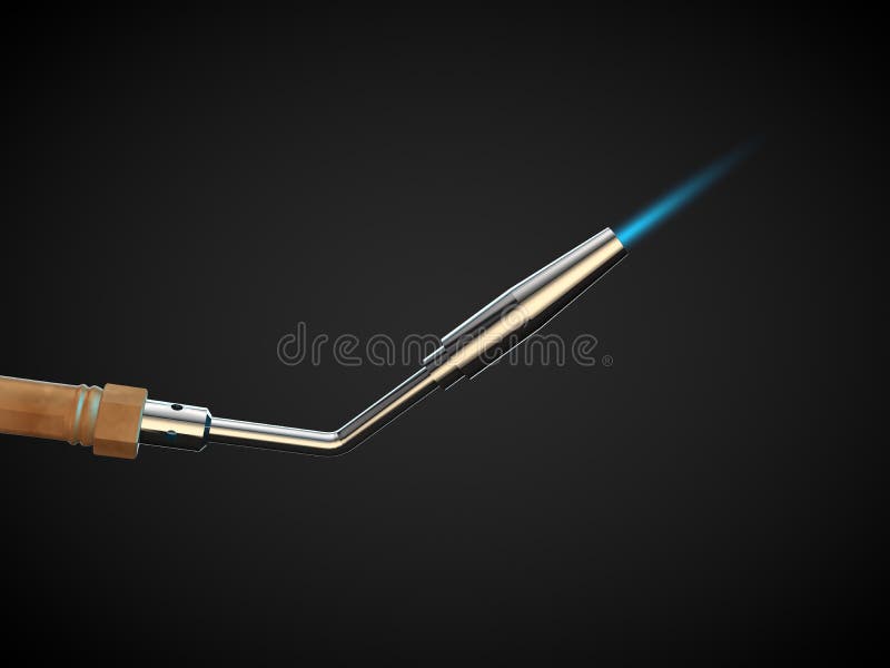 Close Up of Metal Cutting Torch Industry Fire Blue Flame Stock Photo ...