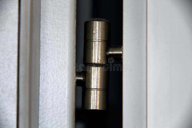 Close Up of a Metal Door Hinge Stock Photo - Image of equipment ...