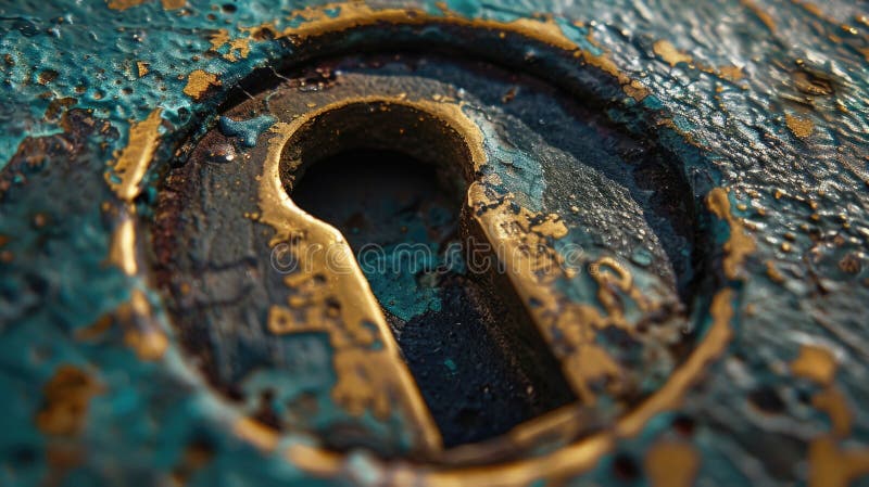 Close Up of a Metal Door with a Keyhole. Great for Security Concepts ...