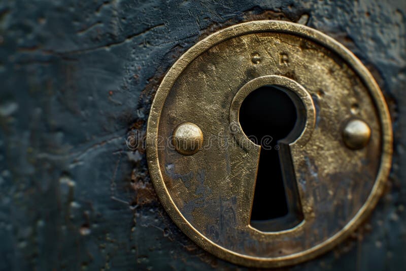 Close Up of a Metal Door with a Keyhole, Perfect for Security Concepts ...