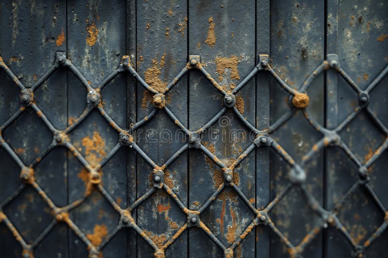 A Close Up of a Metal Gate with Rust on it Stock Image - Image of dark ...