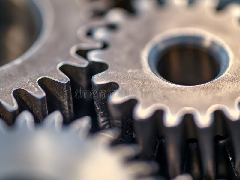 Close-up of Metal Gears Interlocking Stock Image - Image of cogwheel ...