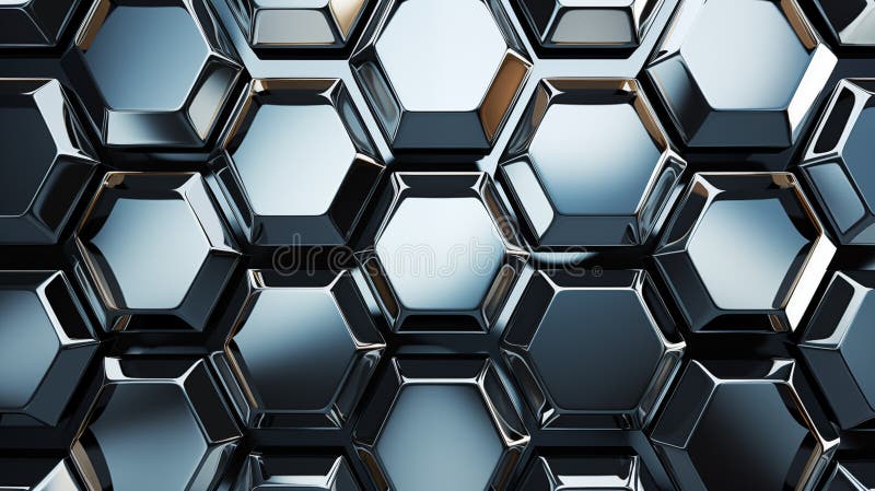 A Close-up of a Metal Hexagon Pattern with Different Shapes and Sizes ...