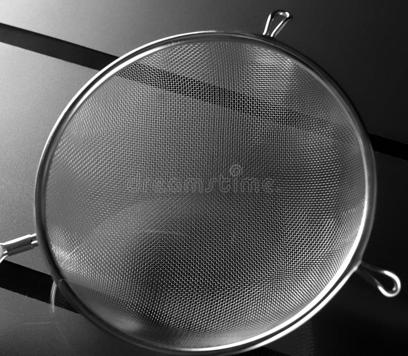 Close Up of Metal Kitchen Sieve. Macro View Stock Photo - Image of fine ...