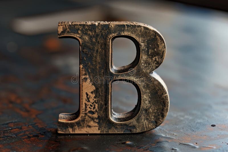 A Close Up of a Metal Letter B on a Table. Suitable for Educational and ...