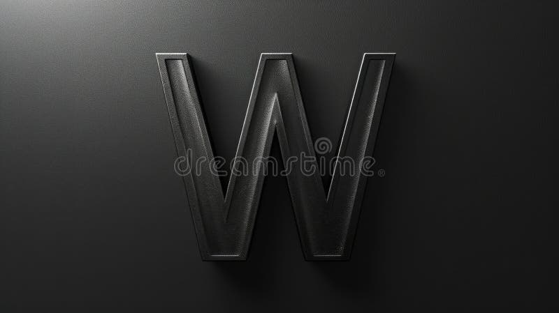 Close Up of a Metal Letter W on a Black Background, Suitable for Use in ...