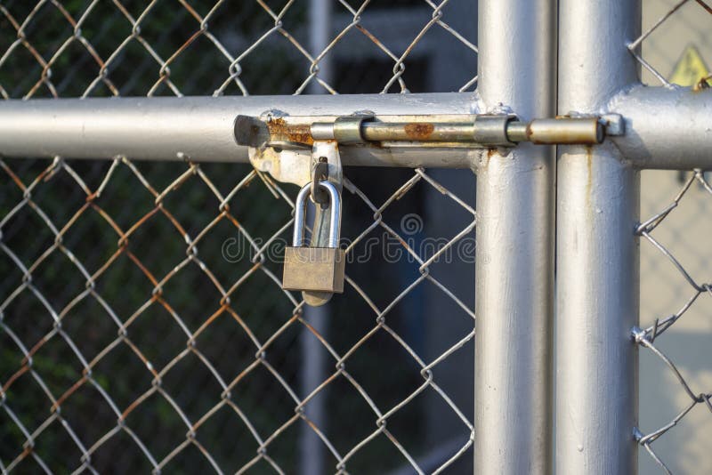 Close Up Metal Lock with Chain Stock Photo - Image of steel, rusty ...