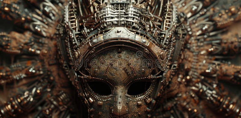 Close-up of a Metal Mask on a Textured Wall. Suitable for Interior ...