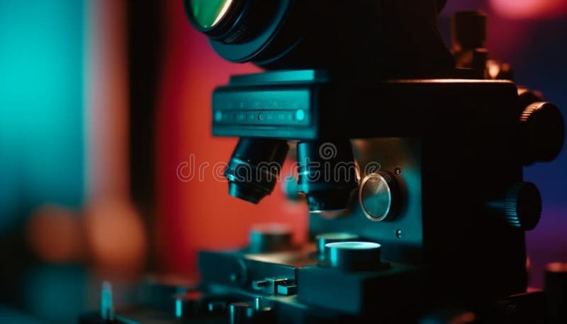 Close Up of Metal Microscope Lens Magnification Tool Generated by AI ...
