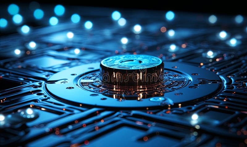 Close Up of Metal Object with Background Lights Stock Photo - Image of ...