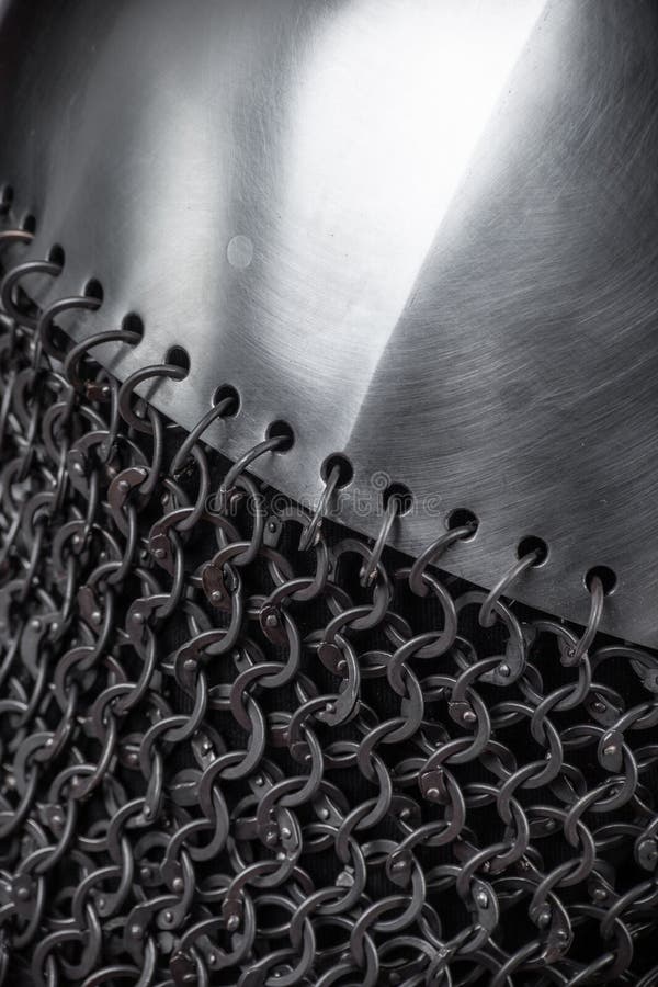 Close-Up of Metal Plate Attached To Chainmail. Stock Image - Image of ...