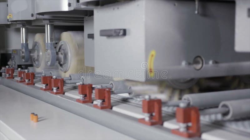 Close Up of Metal Polishing Machine during Working Process, Equipment ...