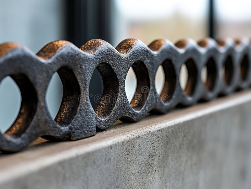 A Close Up of a Metal Radiator on a Concrete Wall Stock Image - Image ...