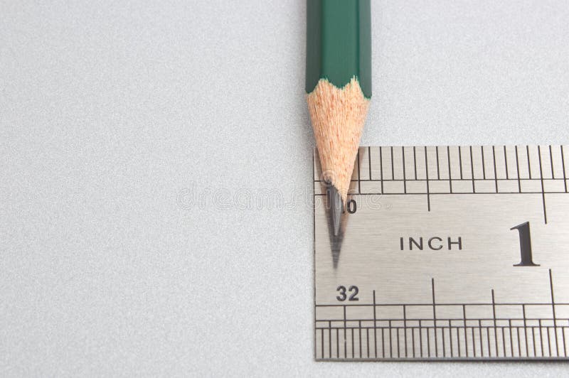 Metal Ruler with Protractor and Pencil on Wood Stock Image - Image of ...