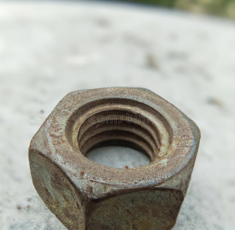 Close Up of Metal Rusted Nut on Gray Rock, Created Using Generative Ai ...