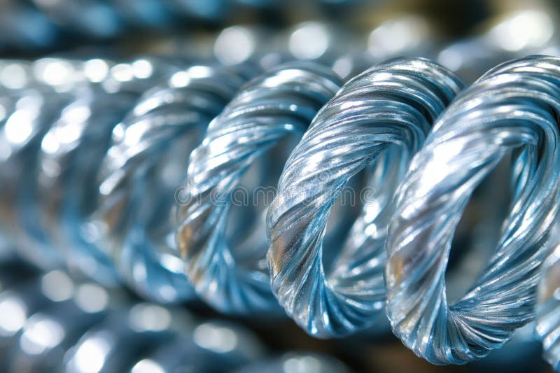 A Close-up of a Metal Spring, Detailed and Technical, Mechanical Theme ...