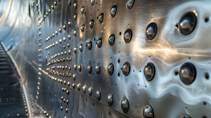 Close-up of a Metal Surface with Rivets. Stock Illustration ...