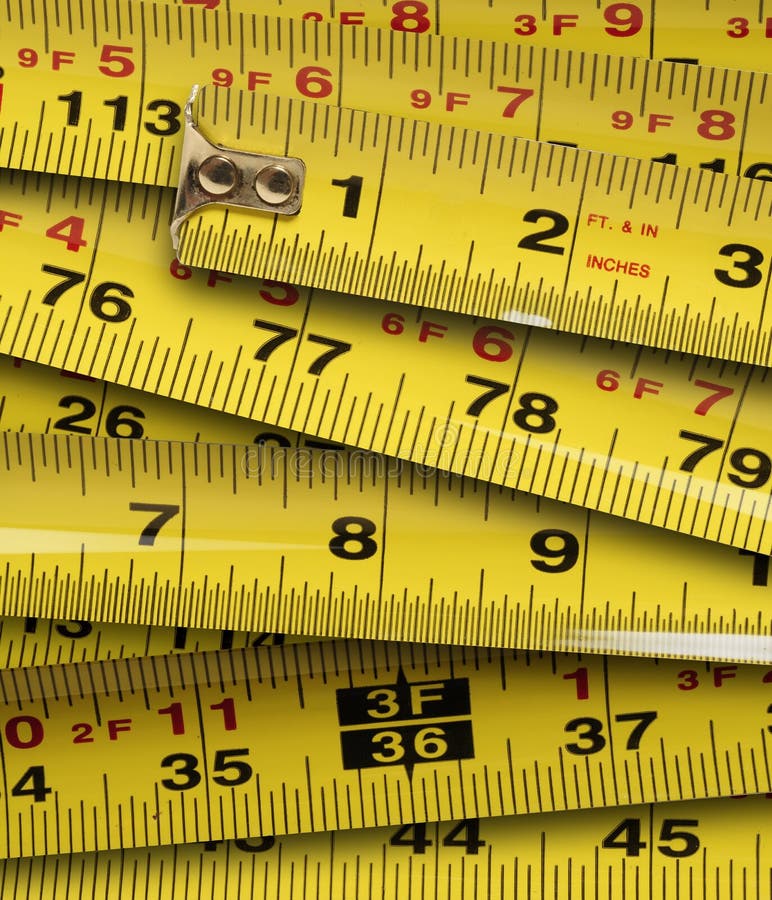 Close Up of Metal Yellow Measuring Tapes Stock Photo - Image of footage ...
