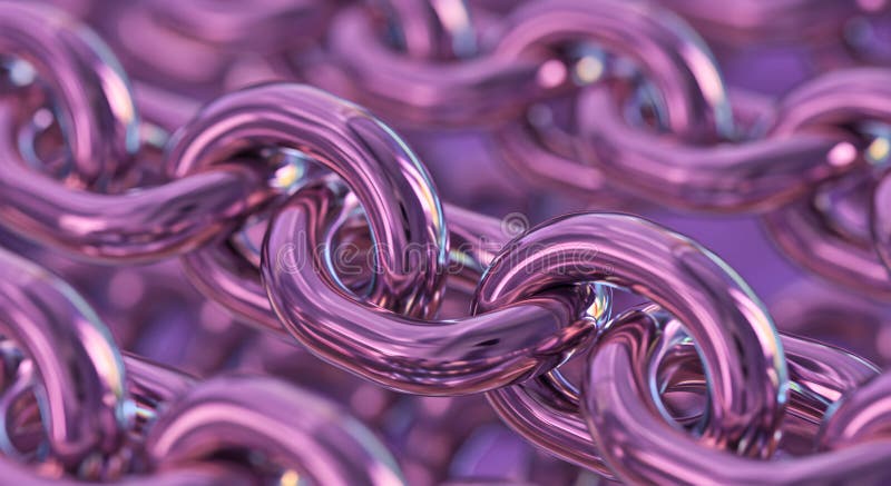 Close-up of Metallic Chains Forming Reflective Pattern - Abstract ...